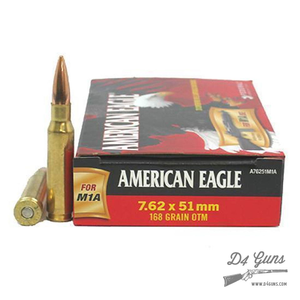 American Eagle 7.62x51mm 168gr OTM 20 Rounds – M1A – 029465060404 | D4 Guns