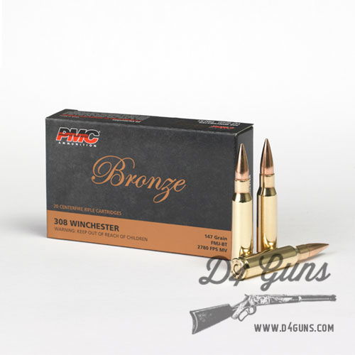 PMC Bronze .308 Win 147gr FMJ-BT 20 Rounds 308B 741569060288 | D4 Guns