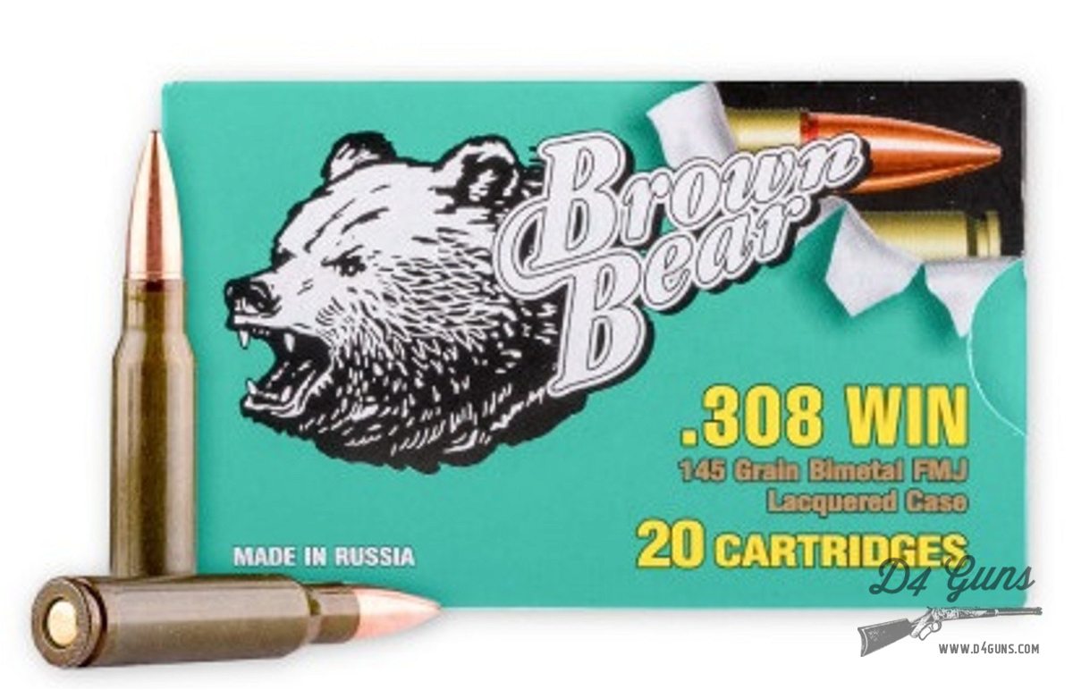 Brown Bear .308 Win – 145gr – FMJ – 20 Rounds – 7.62×51 – Russia ...