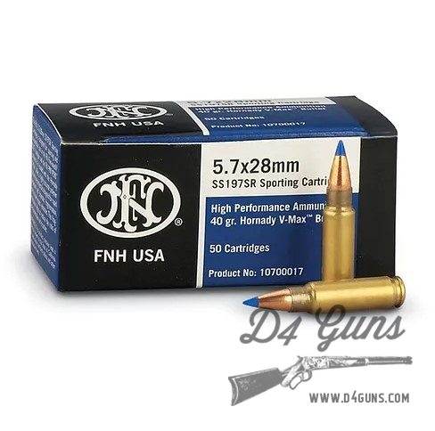 FNH USA SS197SR 5.7x28mm 40gr Hornady V-Max 50 Rounds 10700017 | D4 Guns