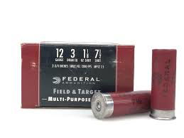 Federal Field & Target 12ga – 2 3/4 in- 1 1/8 oz – 7.5 Shot – 25 Shells ...