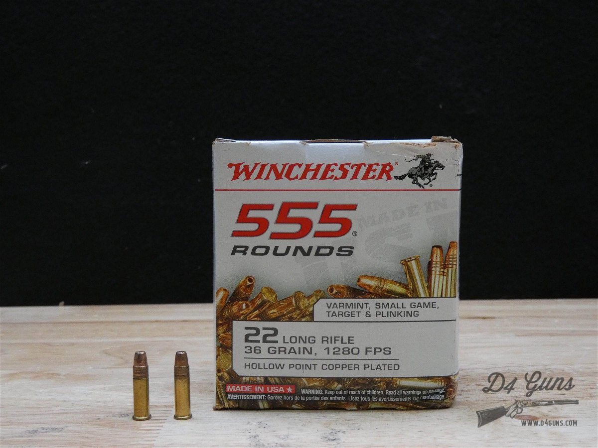 Winchester .22 LR - 36gr - HP - 555 Round Pack - 22LR555HP - Rifle ...