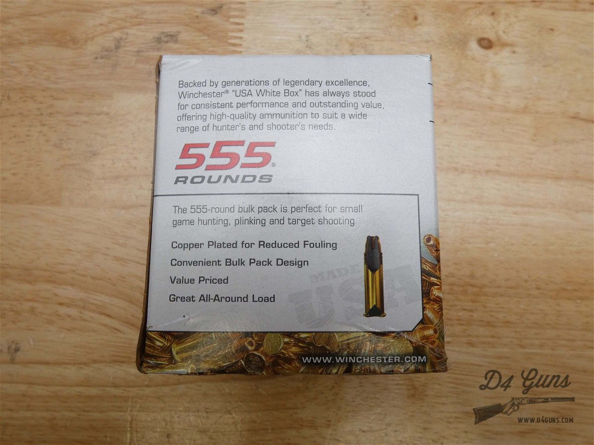 Winchester .22 LR - 36gr - HP - 555 Round Pack - 22LR555HP - Rifle ...