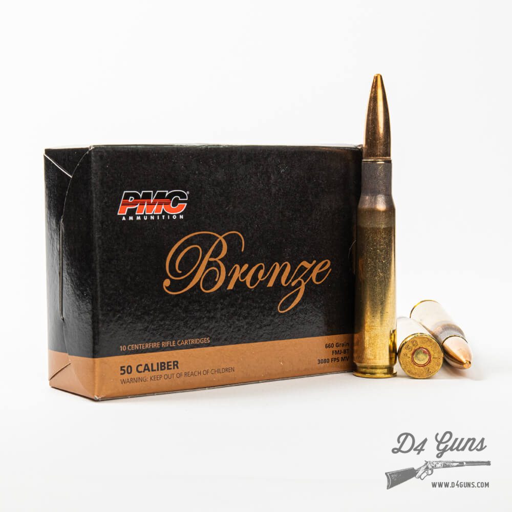 PMC Bronze 50 BMG - Brass - 660gr - FMJBT - 200 Round Case - 50A ...