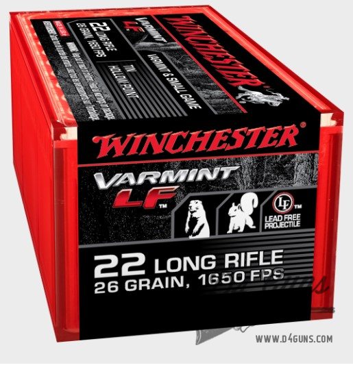 Winchester Varmint LF .22 LR 26gr Tin HP Lead Free 50 Rounds X22LRHLF ...