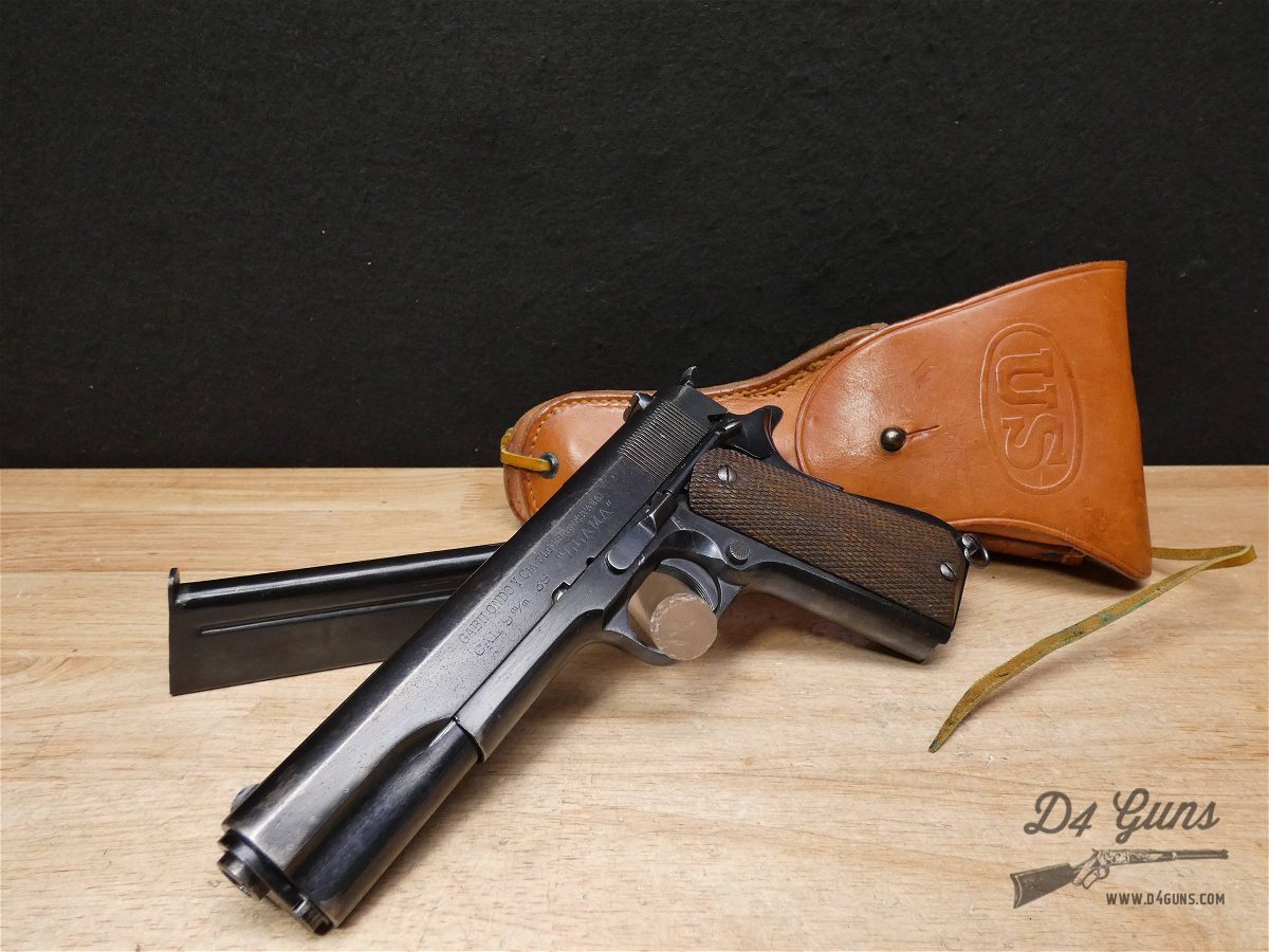 Llama VII Extra - 9mm Largo - Spanish 1911 Long Slide - Leather Holster ...