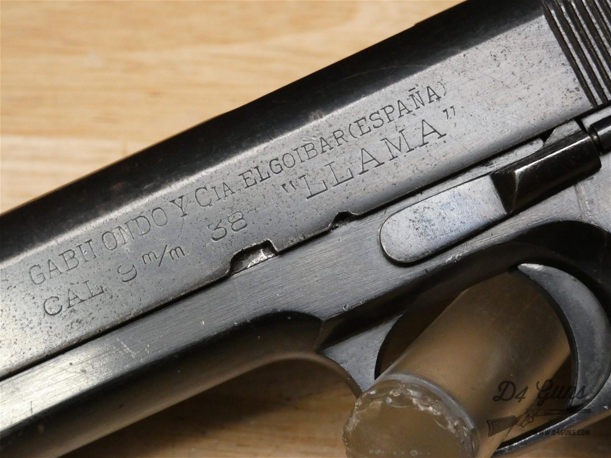 Llama VII Extra - 9mm Largo - Spanish 1911 Long Slide - Leather Holster ...