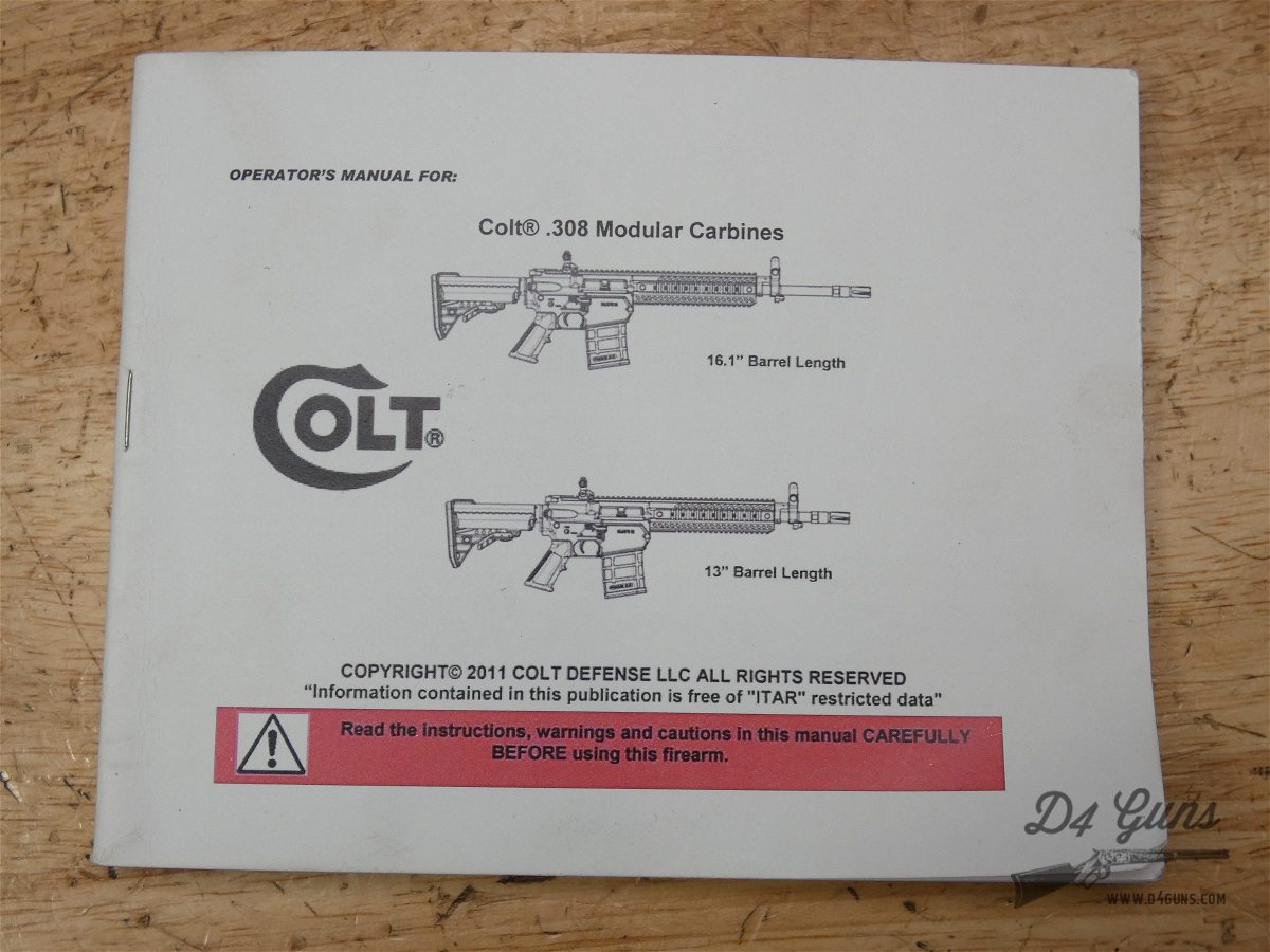 Colt Modular Carbine - .308 Win - Easy Swap - AR-10 - LE901-16S - Rare ...