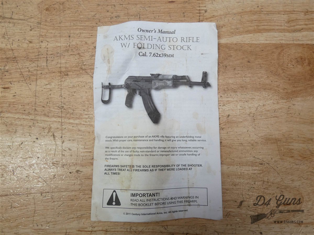Century Arms AKMS - 7.62x39 - AKM - AK47 - Underfolder - CAI - w/ Mag ...