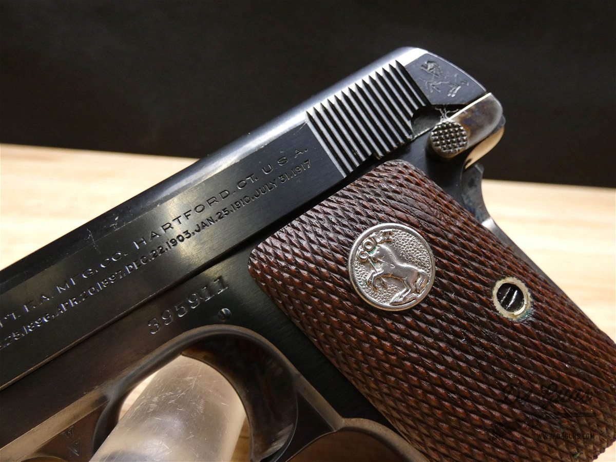 Colt M1908 Hammerless Vest Pocket - .25 ACP - w/ Mag - Mfg. 1933 - 1908 ...