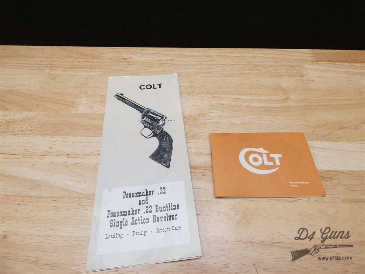 Colt - Peacemaker - .22 LR & .22 Mag- Duel Cylinder -Mfg. 1975 ...