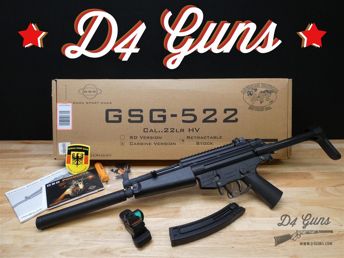 ATI GSG-522 - .22 LR - 2013 - Germany - MP5 - GSG 522 - Barska Red Dot - Semi Auto Rifles at ...