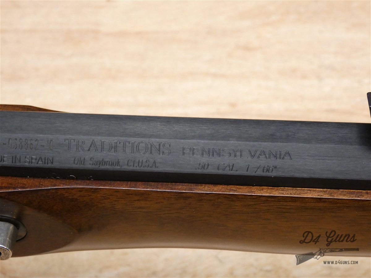 Traditions Pennsylvania Flintlock Rifle - .50 Cal - w/ OG Box - XLNT ...