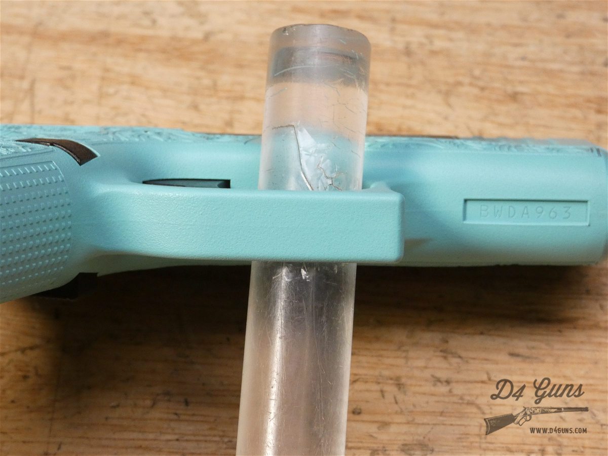 Glock 43X - 9mm - CCW - Tiffany Blue - Glock & Roses - Engraved - w ...