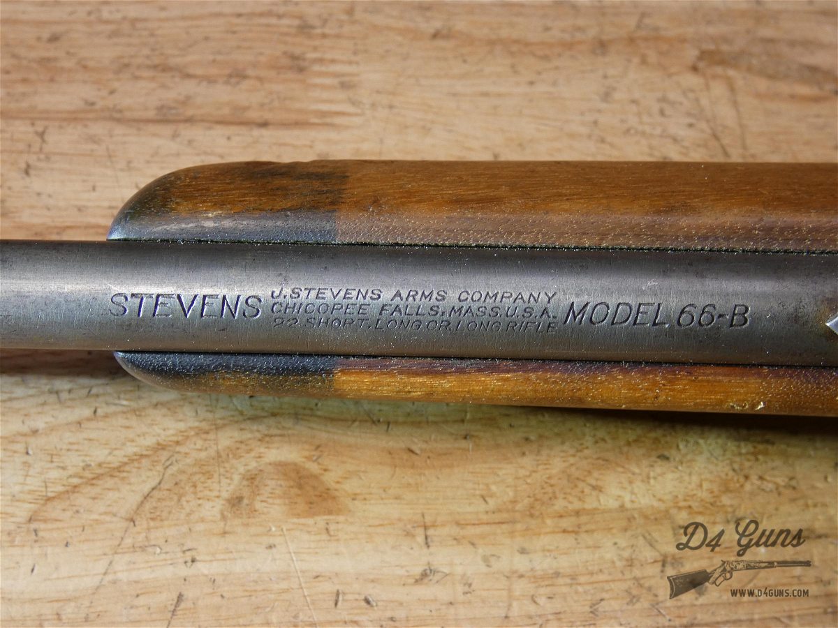 Stevens 66-B Buckhorn Rifle - .22 LR - Tube Mag - Walnut - Vintage ...