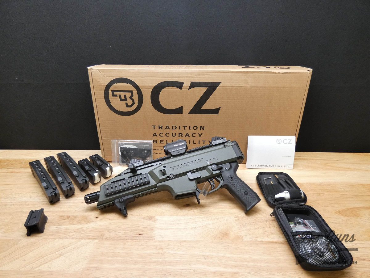 CZ Scorpion EVO 3 S1 - 9mm - Czech - Magpul - 2022 - ODG - 5 Mags ...