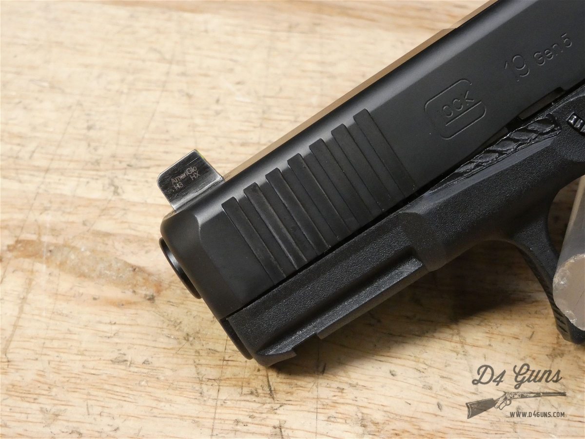 Glock 19 Gen5 - 9mm - UPGRADED - Custom - Holosun - Stippled - OG case ...