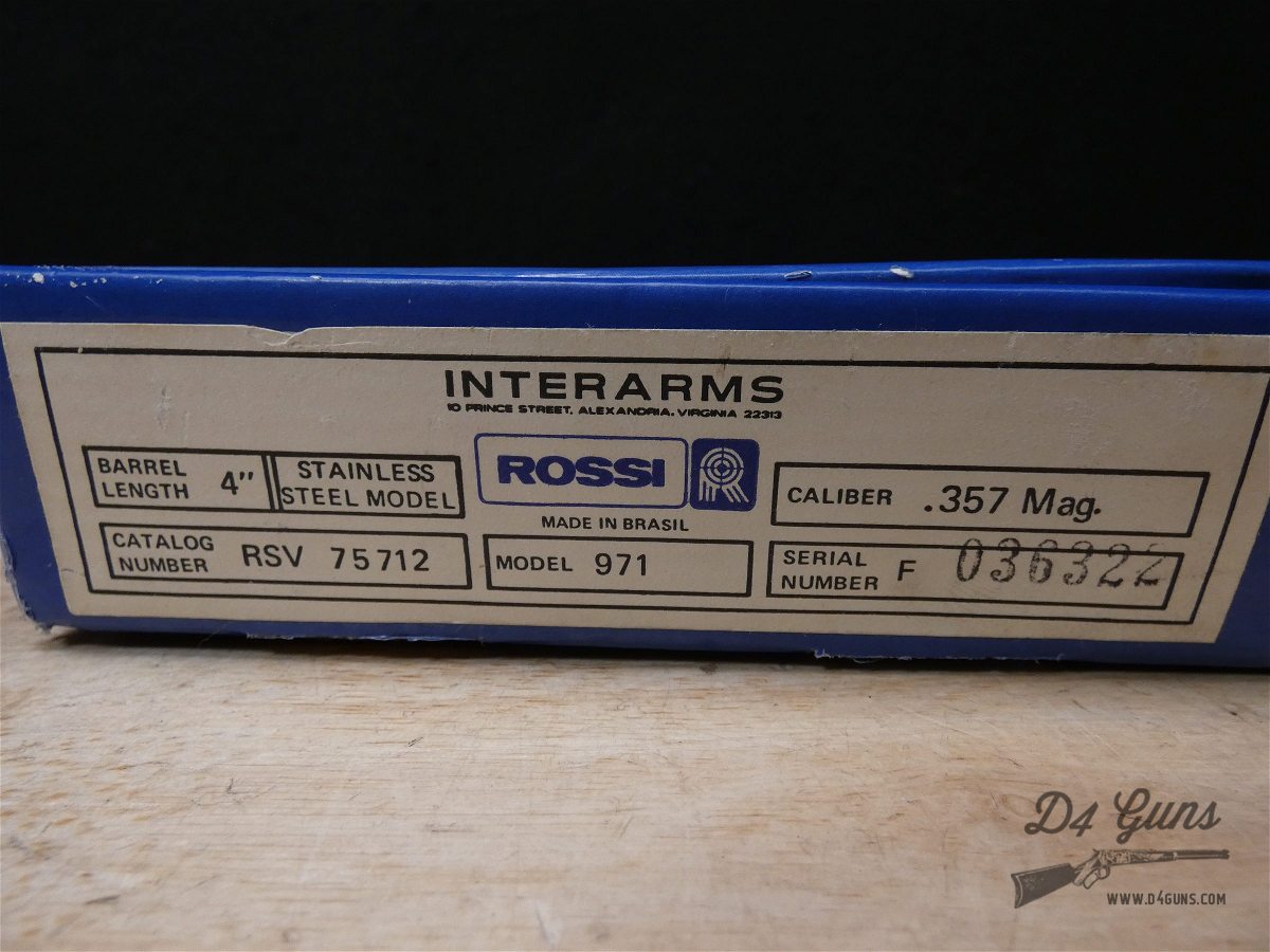 Interarms Rossi Model 711 - .357 Mag - Stainless - Unfluted Cylinder ...