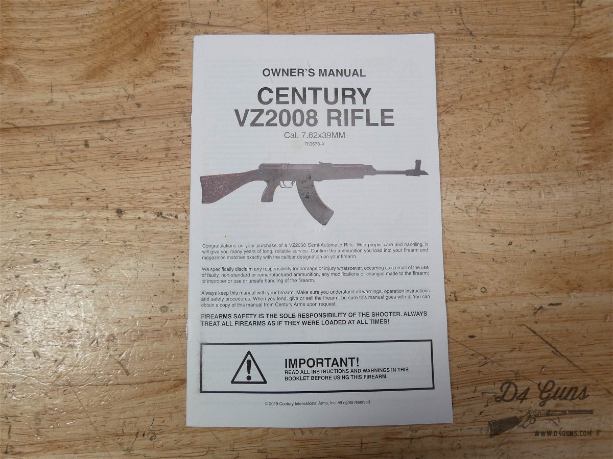 Century Arms Vz2008 Sporter - 7.62x39 - Vz 58 - CAI - VZ58 - w/ 2 Mags ...