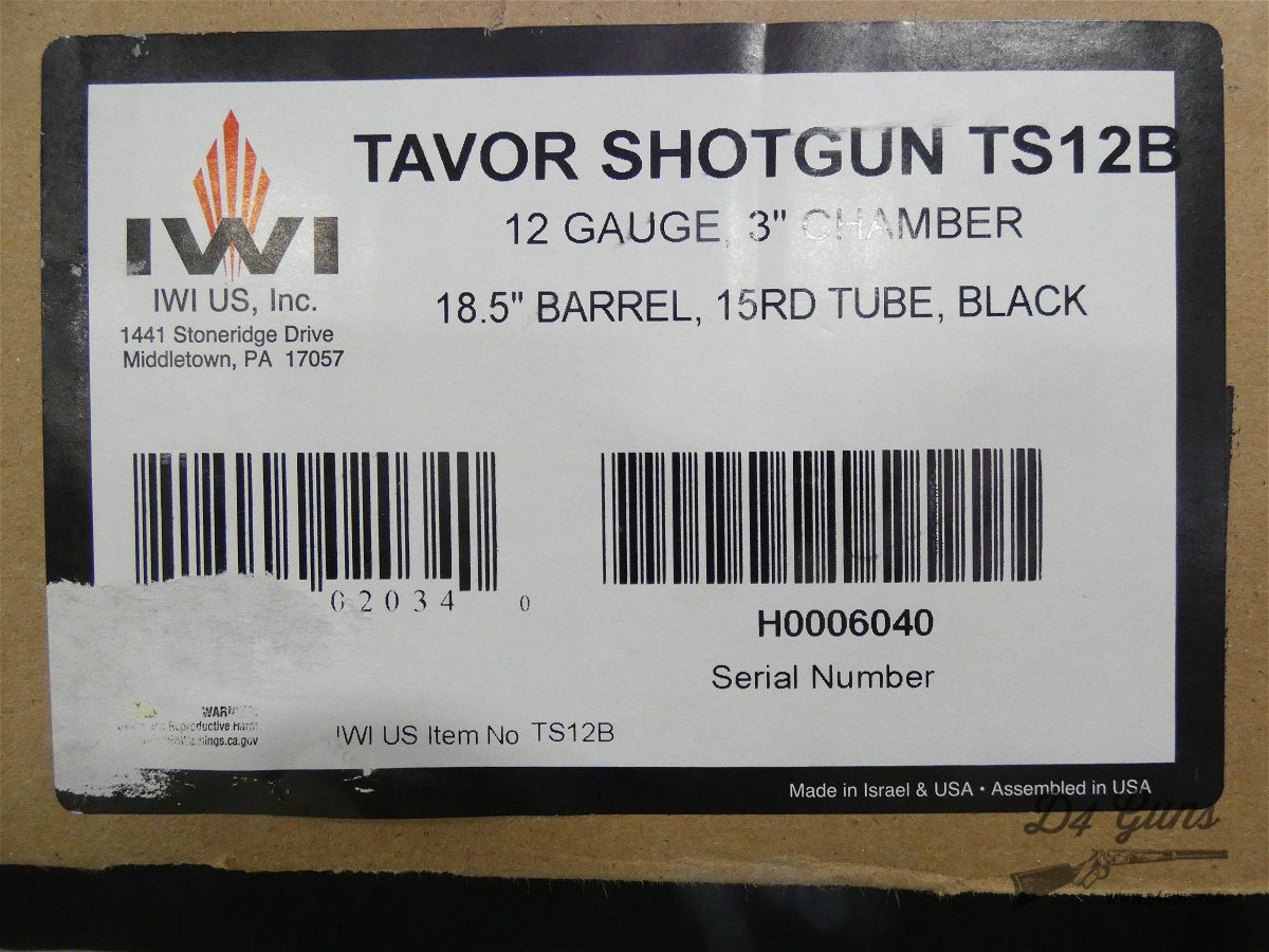 IWI Tavor TS12B - 12ga - Israel - Rotating Mags - Home Defense - w/OG ...
