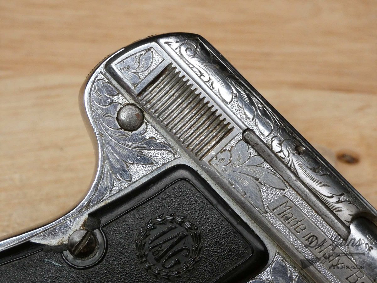 Galesi Model 9 - .25 ACP / 6.35mm - Engraved Nickel - MFG 1949 - IAG ...