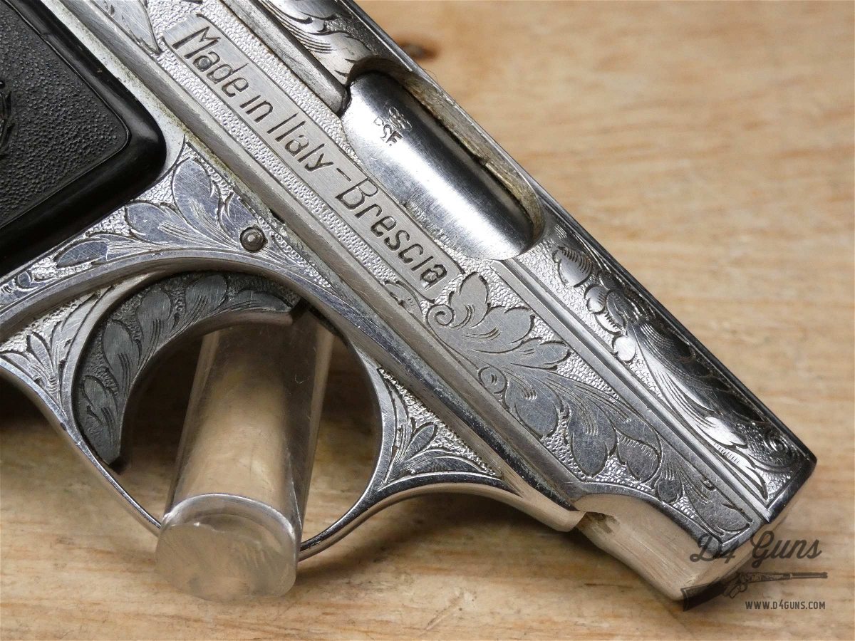 Galesi Model 9 - .25 ACP / 6.35mm - Engraved Nickel - MFG 1949 - IAG ...