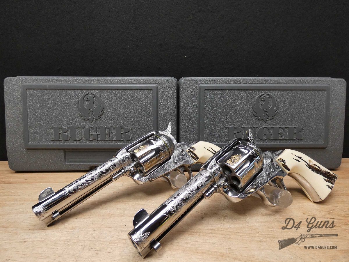 Ruger New Vaquero 2-Gun Set - .45 LC - Stainless & Gold Factory ...