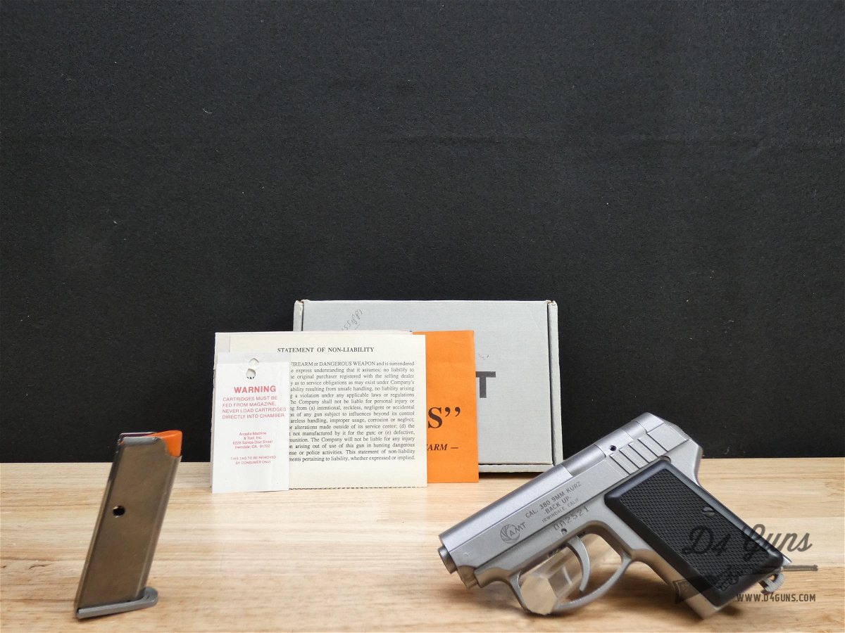 AMT Backup - .380 ACP/ 9MM Kurz - Stainless - w/Mag - Irwindale - Semi ...
