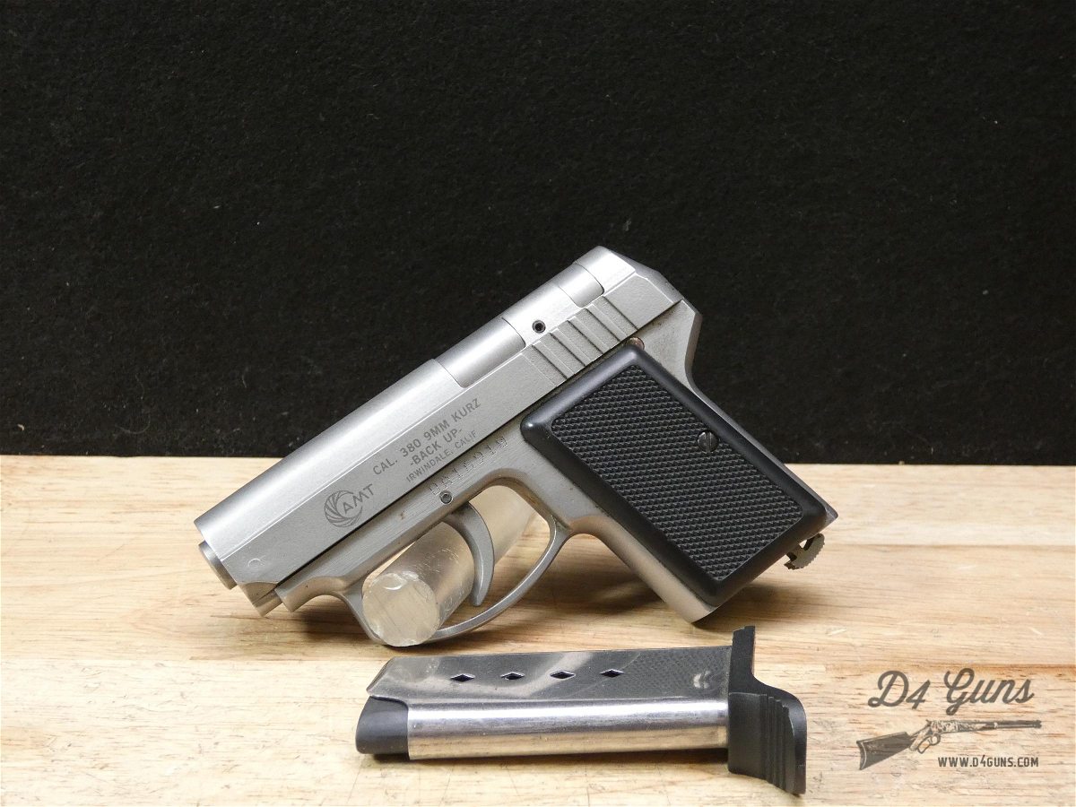 AMT Backup - .380 ACP - Stainless - CCW - 9mm Kurtz - w/ Mag - DAO ...