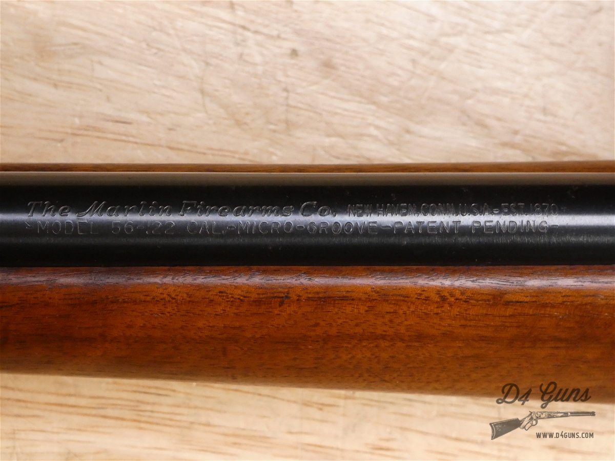 Marlin Model 56 - .22 LR - 22lr - Levermatic - Micro Groove- Vintage ...