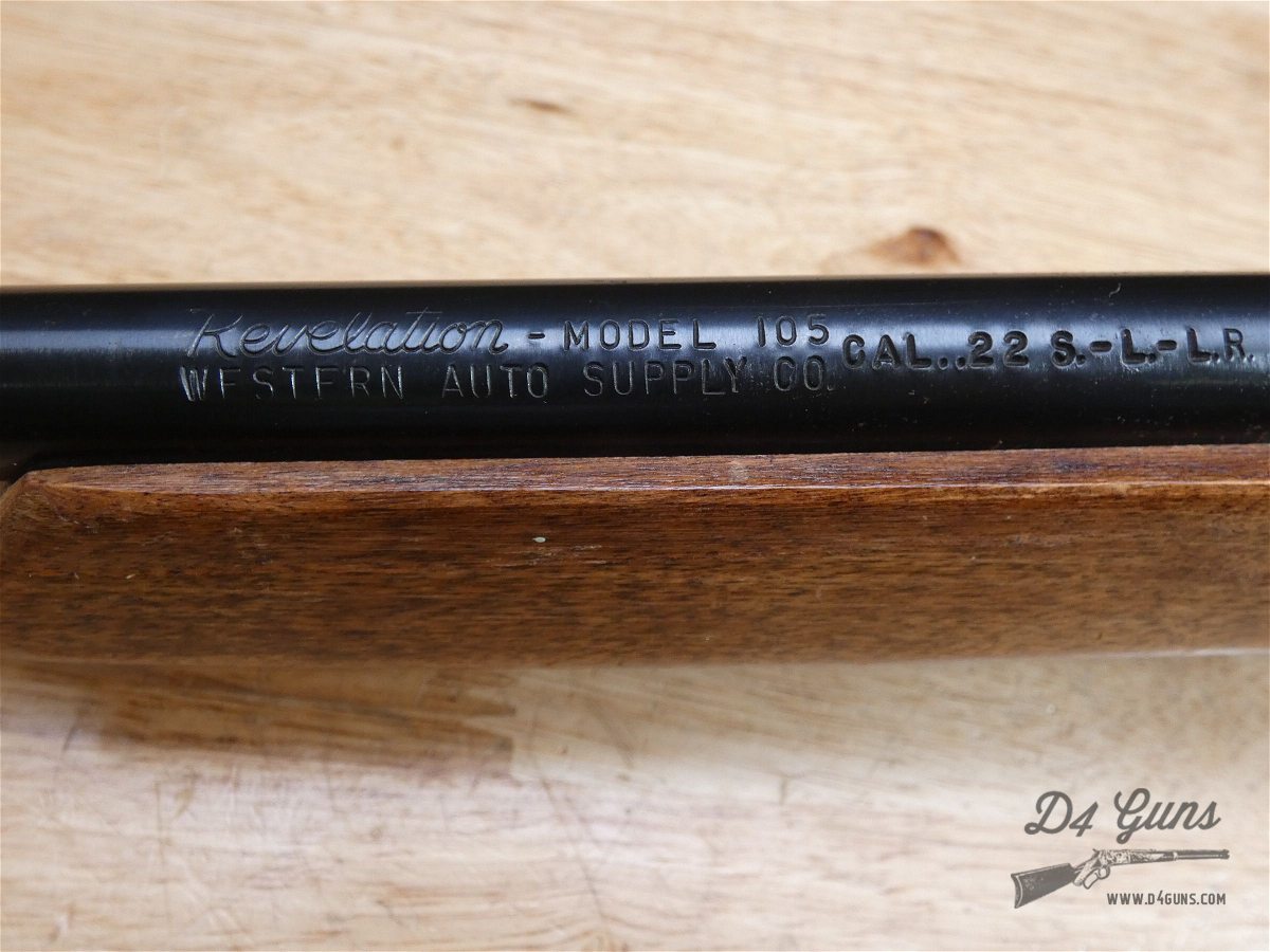 Western Auto Supply Revelation Model 105 - .22 S/L/LR - w/ Mag! - Bolt ...