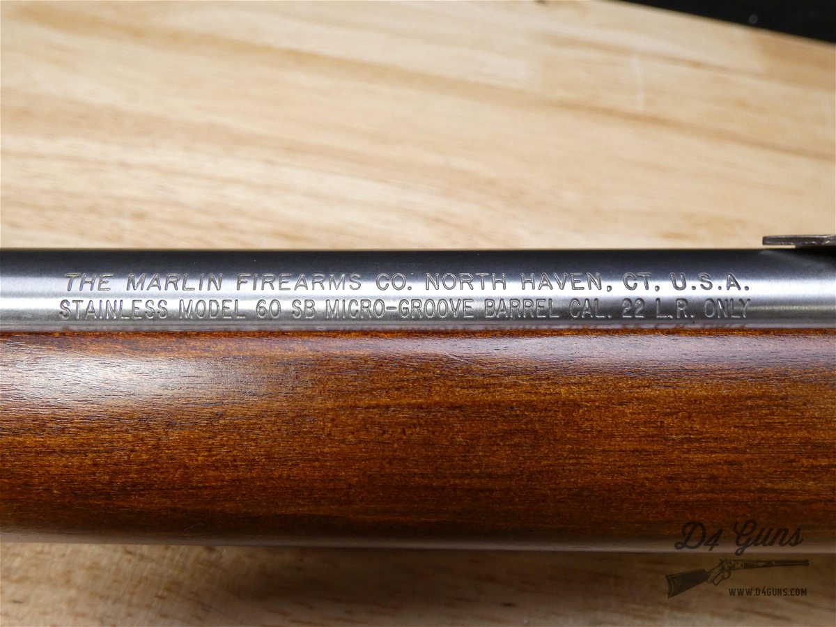 Marlin Model 60SB - .22 LR - Stainless Model 60 - Excellent - Look ...