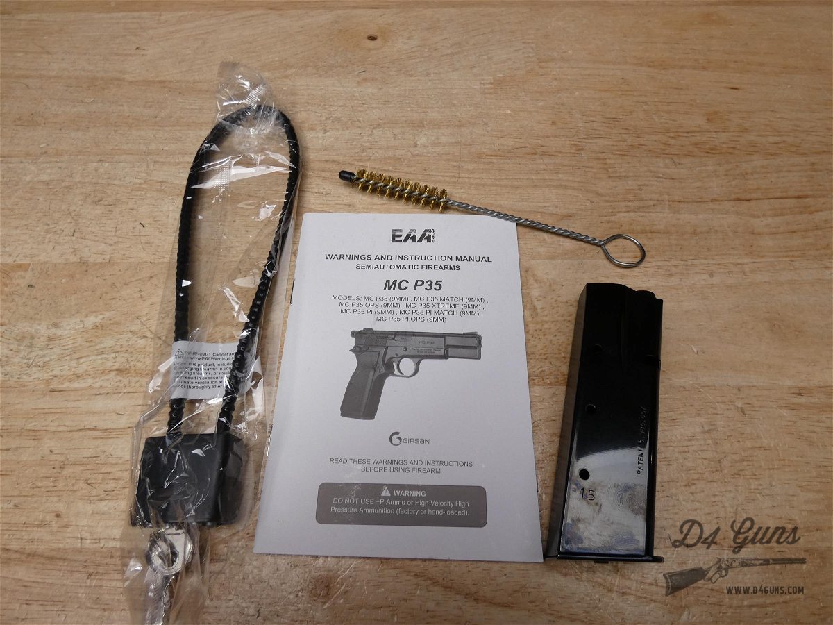 EAA Girsan MC P35 Match - 9mm - w/ OG Case + More - Browning Hi Power ...