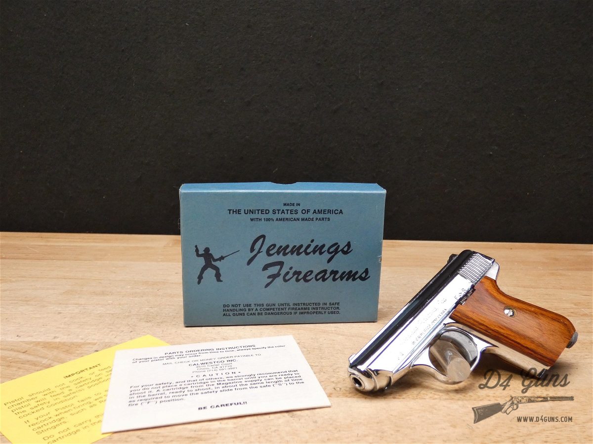 Jennings J-22 - .22 LR - J22 J 22 - Jimenez JA-22 - Chrome Finish & OG Box - Semi Auto Pistols ...