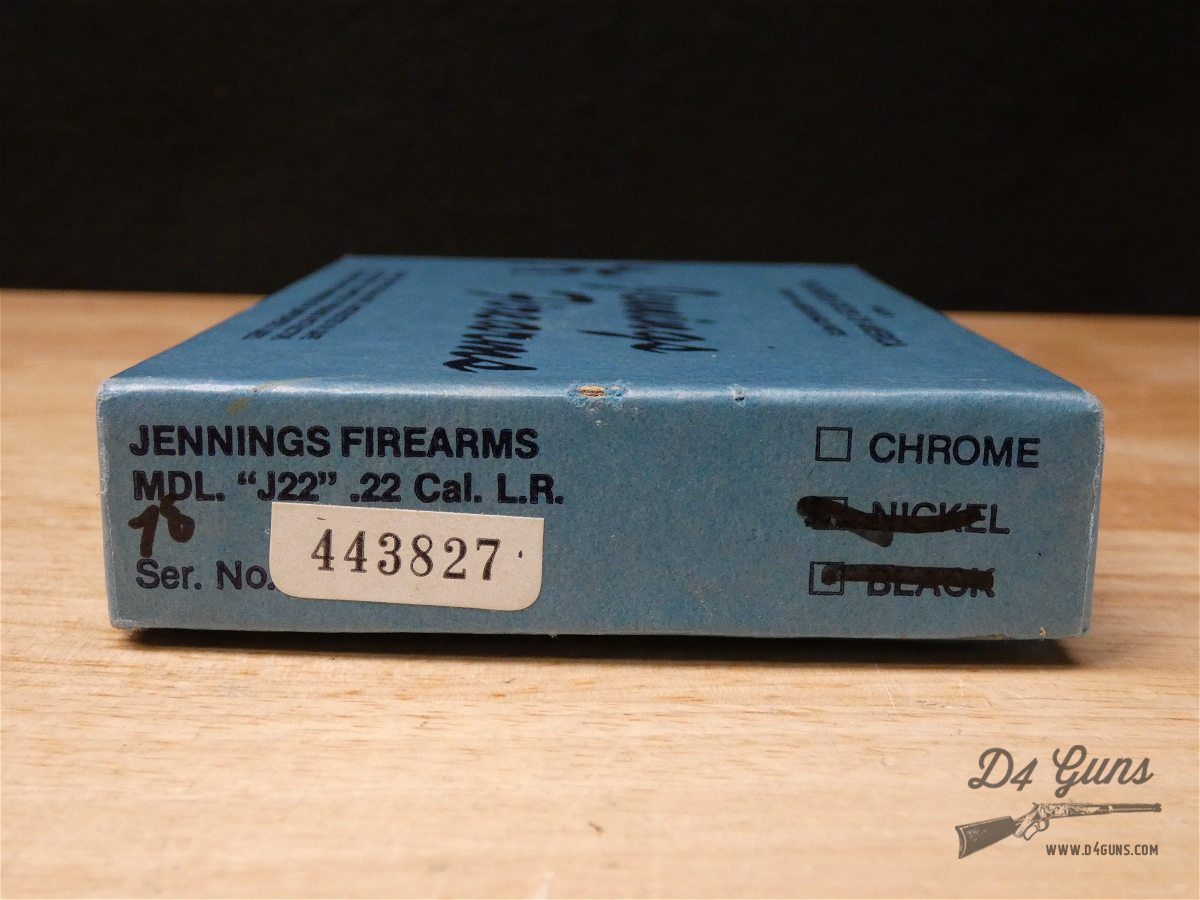 Jennings J-22 - .22 LR - J22 J 22 - Jimenez JA-22 - Chrome Finish & OG ...