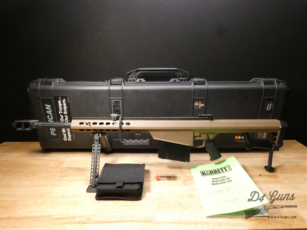 Barrett 82A1 - .50 BMG - M82A1 - 82-A1 - FDE - M107 - w/ Case & More ...