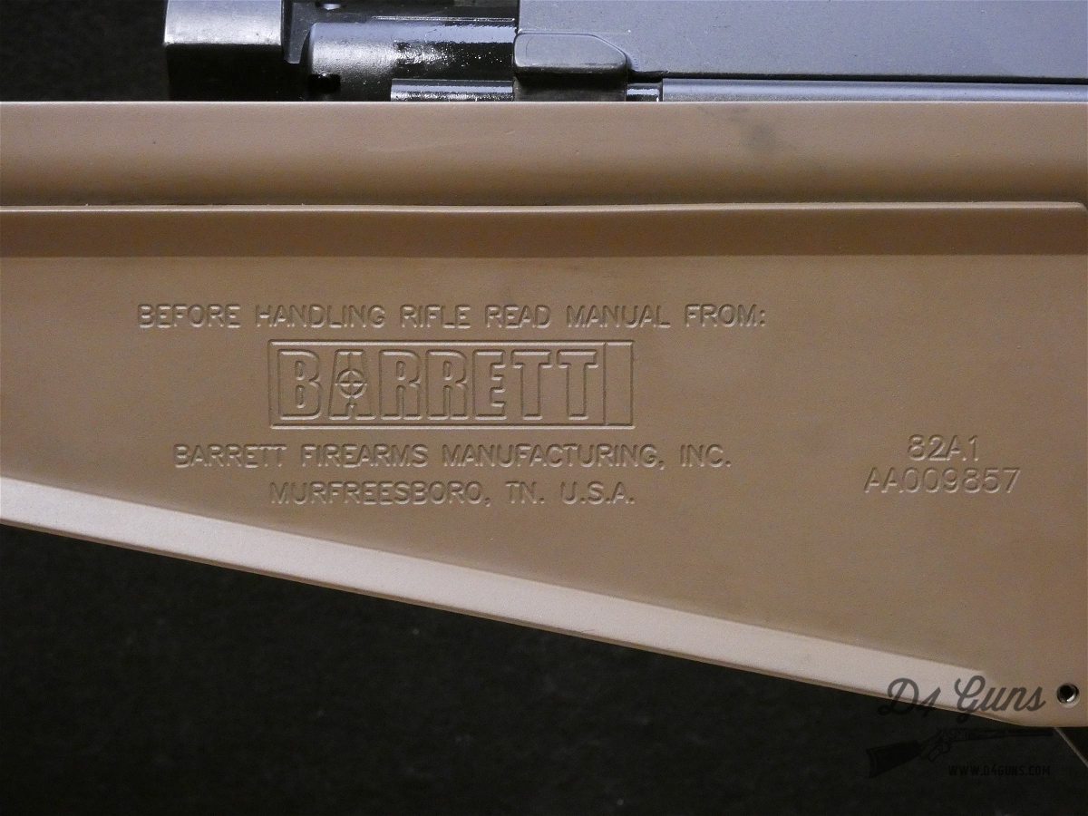 Barrett 82A1 - .50 BMG - M82A1 - 82-A1 - FDE - M107 - w/ Case & More ...