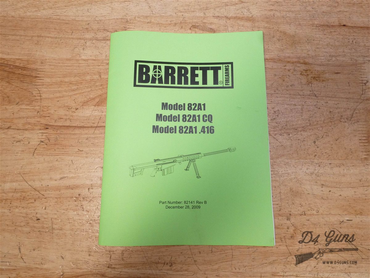 Barrett 82A1 - .50 BMG - M82A1 - 82-A1 - FDE - M107 - w/ Case & More ...
