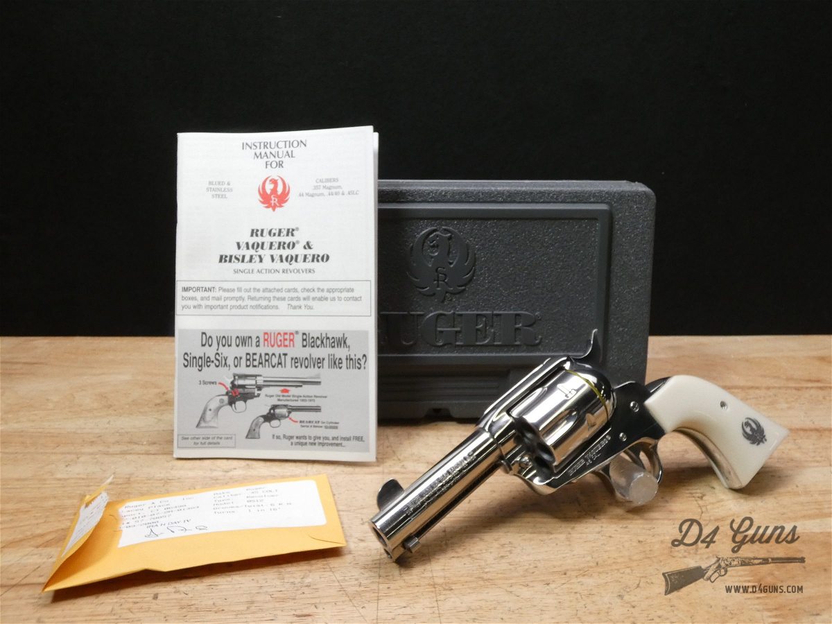 SCARCE Ruger Vaquero Sheriffs Model - .45 Colt - Stainless - OG Case ...