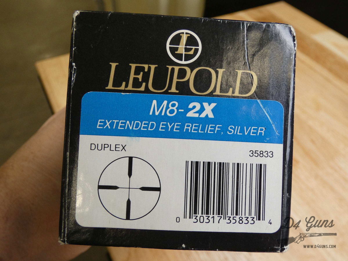 Leupold M8-2X Extended E.R. 2x20mm - Handgun Scope - Silver! - O - Gun ...
