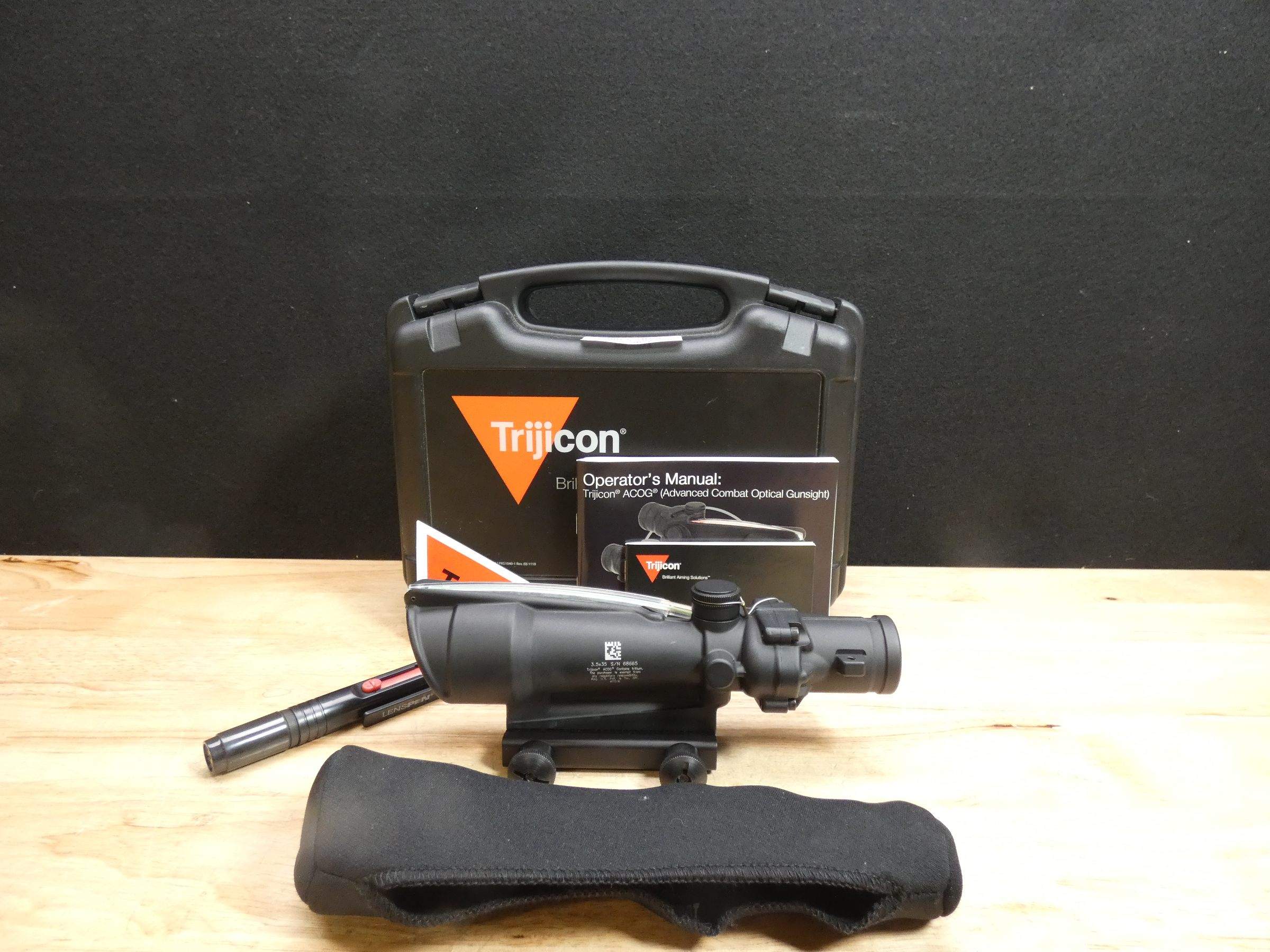 Trijicon ACOG 3.5X35 - Green Horseshoe - Genuine ACOG! - w/OG Case - O ...