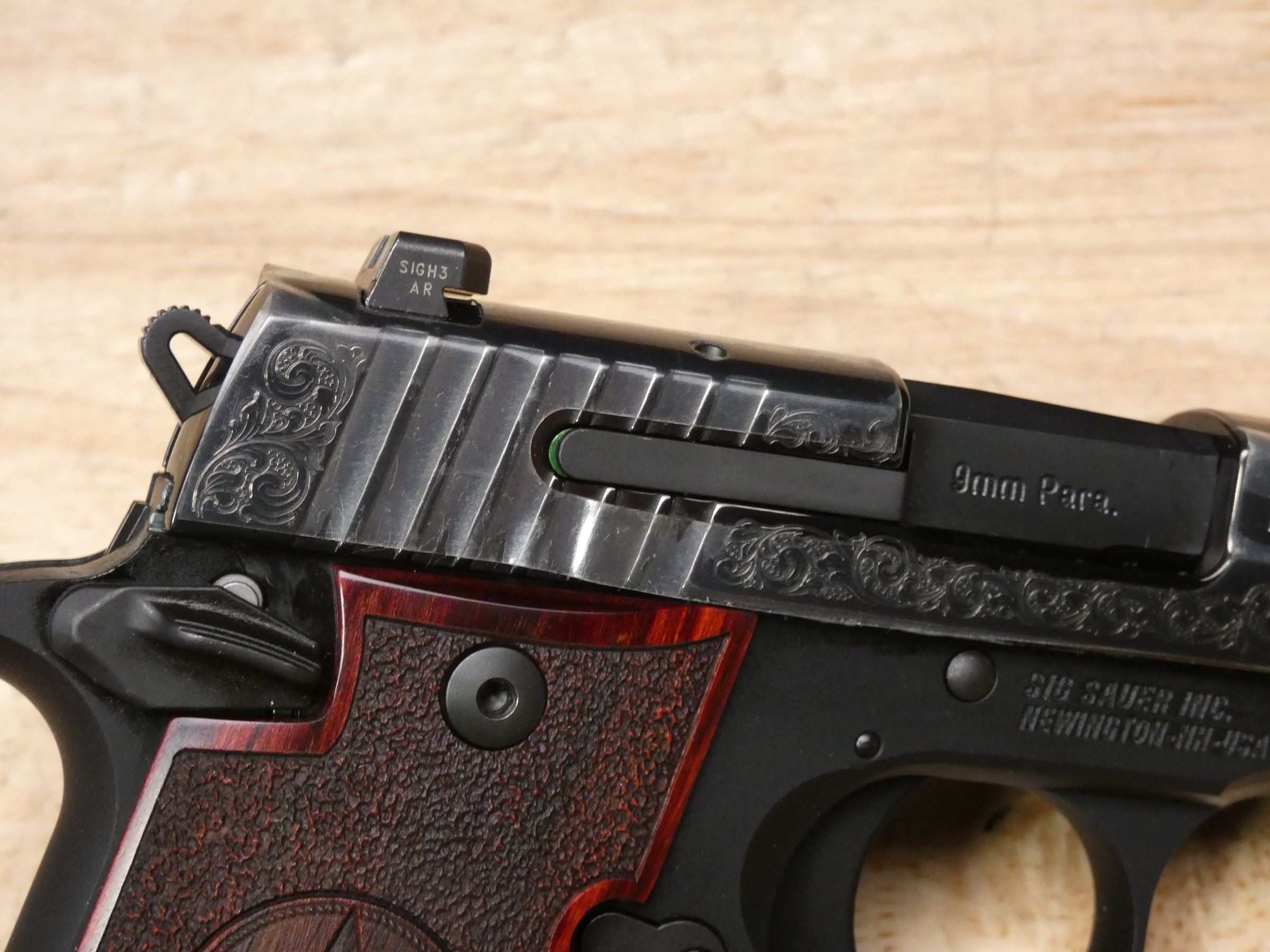 Sig Sauer P938 Texas Silver Engraved - 9mm - XLNT LIKE NEW - 938 Nitron - C - Semi Auto Pistols ...